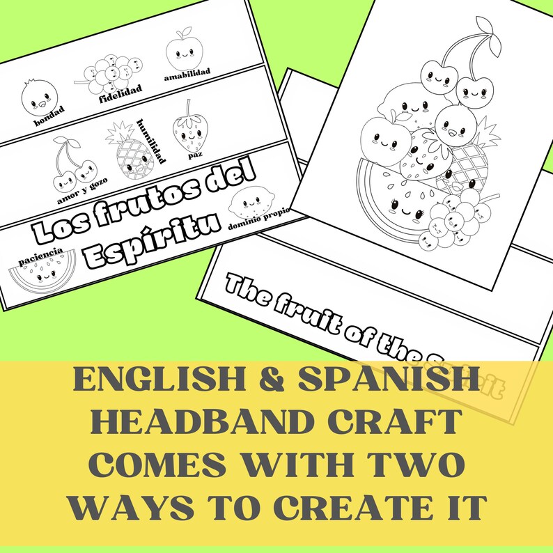 BILINGUAL Fruit of the Spirit Craft Bundle Learning Wheel, Sunday ...