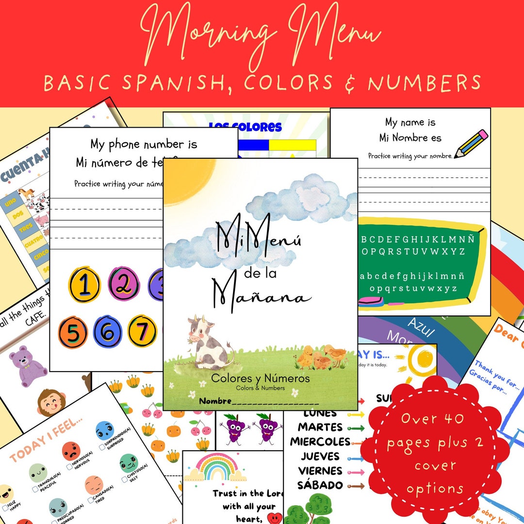 Spanish Morning Menu: Bilingual Homeschool Printable (PDF Download) - Etsy