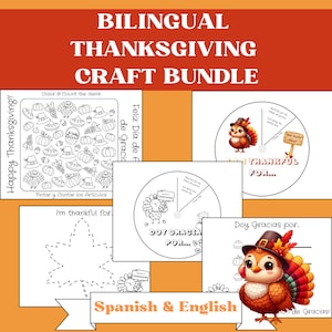 Bilingual Thanksgiving Activity Bundle, Placemats, Learning Wheel ...