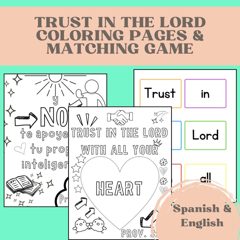 Bilingual Sunday School Activity, Bilingual Coloring Pages, Memory ...