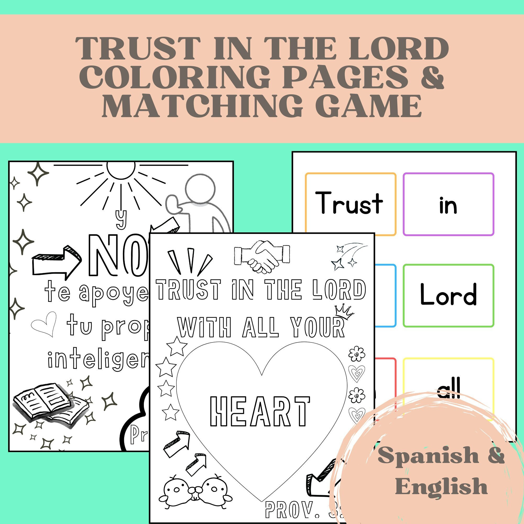 Bilingual Sunday School Activity, Bilingual Coloring Pages, Memory ...
