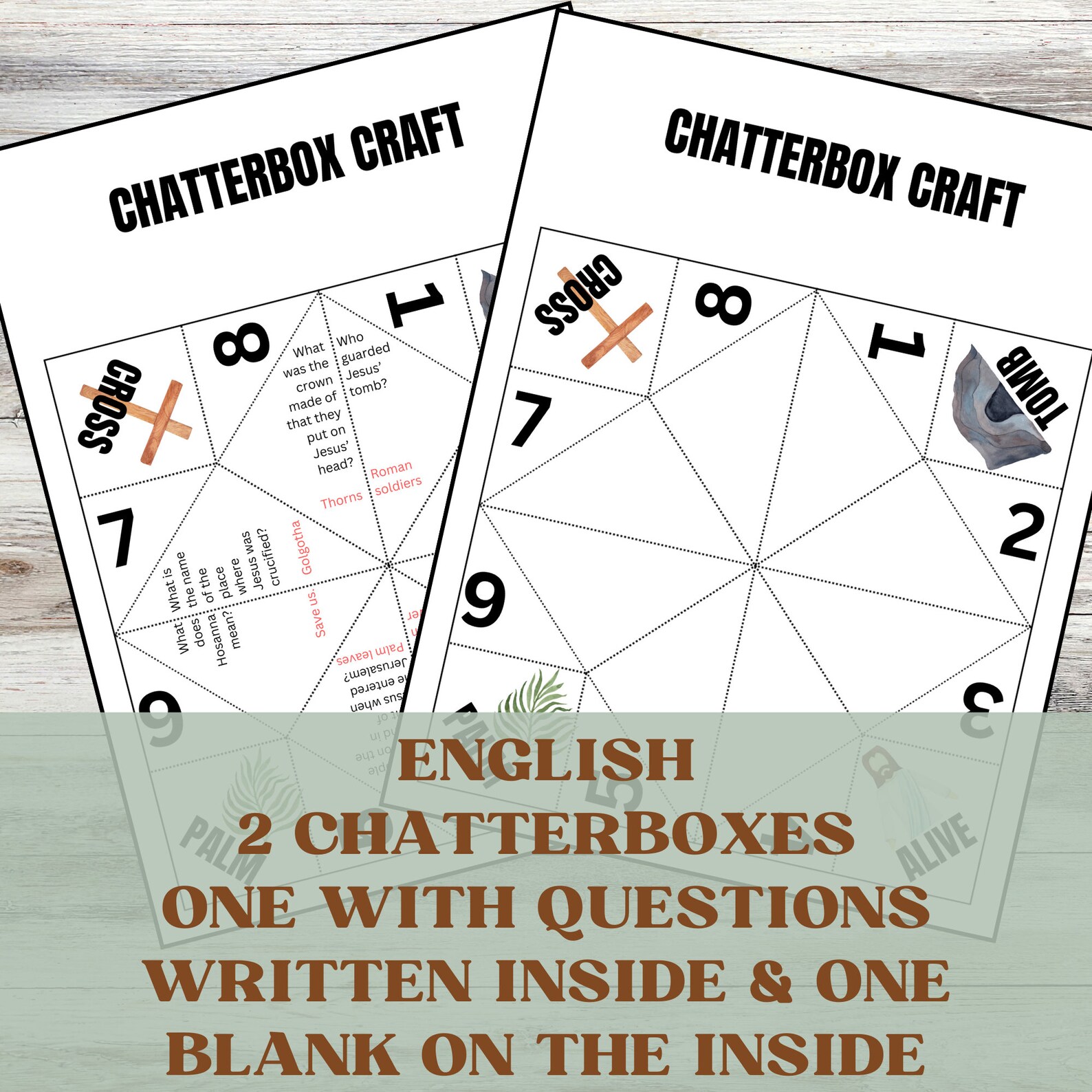 Bilingual Easter Story Chatterbox for Kids, Sunday School Craft, He is ...