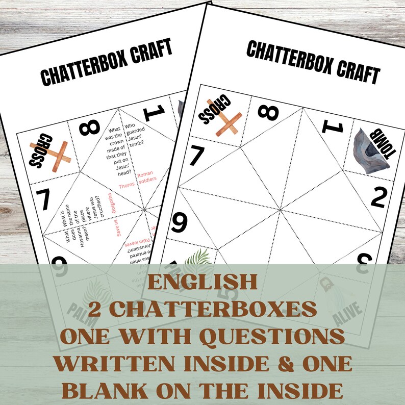 Bilingual Easter Story Chatterbox for Kids, Sunday School Craft, He is ...