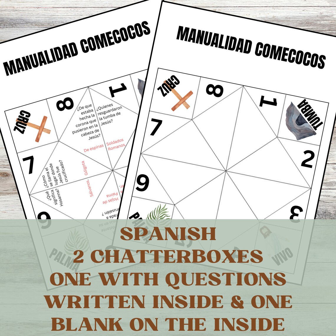 Bilingual Easter Story Chatterbox for Kids, Sunday School Craft, He is ...