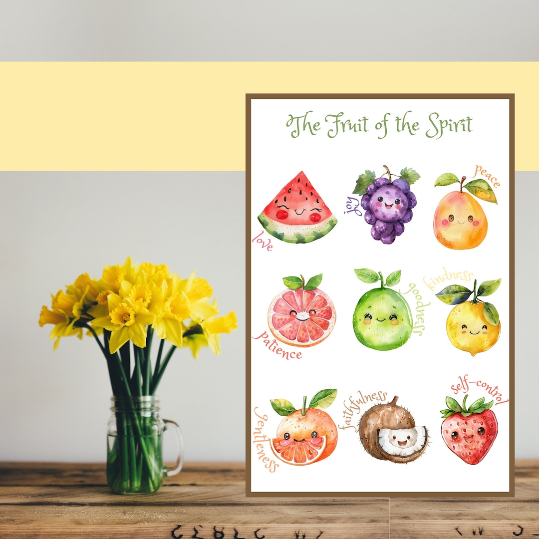 Fruit of the Spirit Decor: Watercolor Christian Wall Art (digital ...