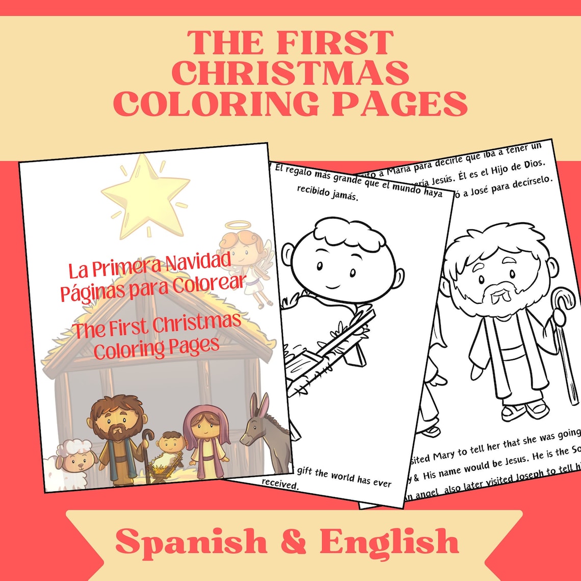 Bilingual the First Christmas Story Coloring Pages, Bilingüe Navidad ...