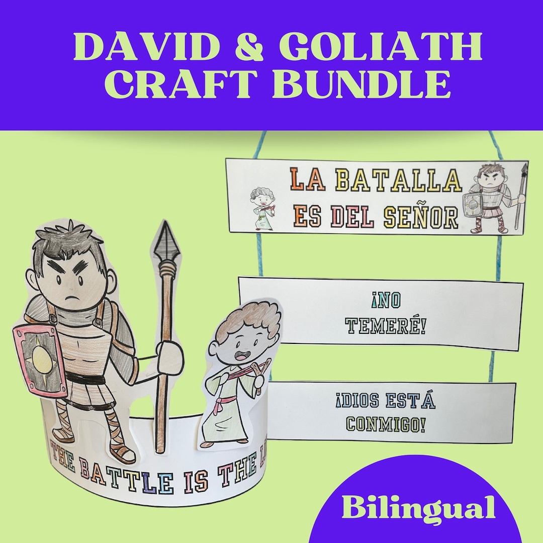 Bilingual David & Goliath Craft Bundle: Sunday School Activities (PDF ...