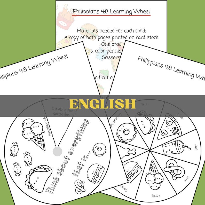 BILINGUAL Philippians 4:8 Crafts Bundle, Christian Growth Mindset ...