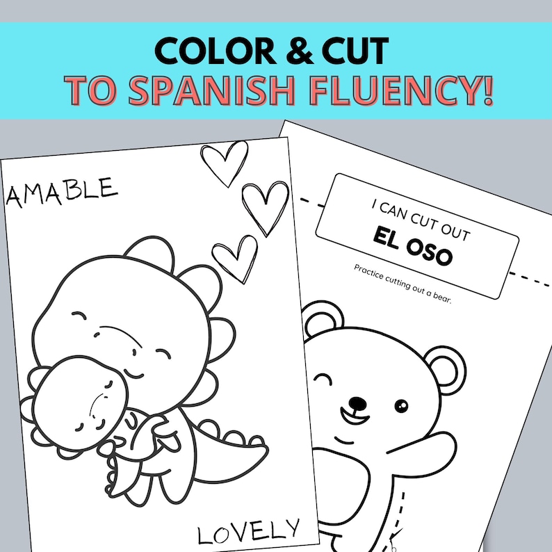 Spanish Bilingual Pre-k & K Worksheets Bundle (digital Download) - Etsy