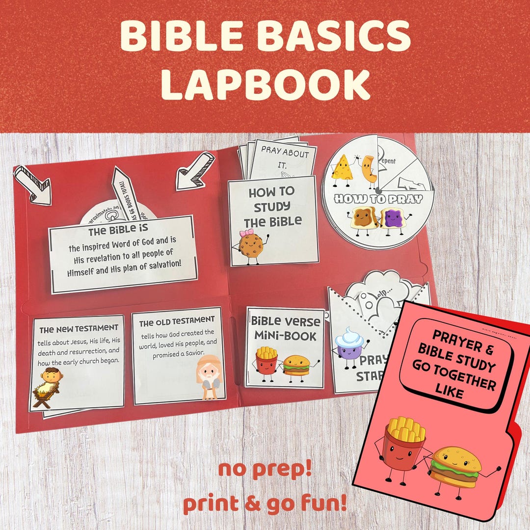 Bible Basics Lapbook | Kids Printable Scripture Activity (digital ...