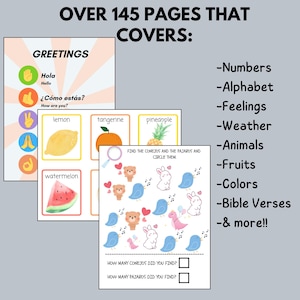 Spanish Bilingual Pre-k & K Worksheets Bundle (digital Download) - Etsy