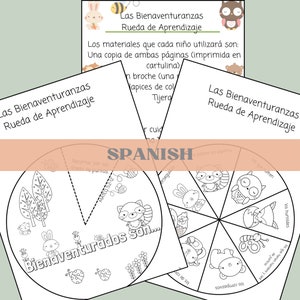 BILINGUAL BILINGÜE Beatitudes Learning Wheel, Manualidad ...