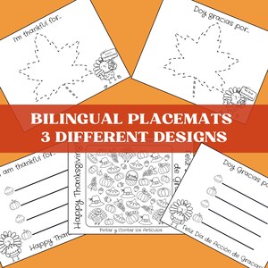 Bilingual Thanksgiving Activity Bundle: Placemats & Learning Wheel (PDF ...
