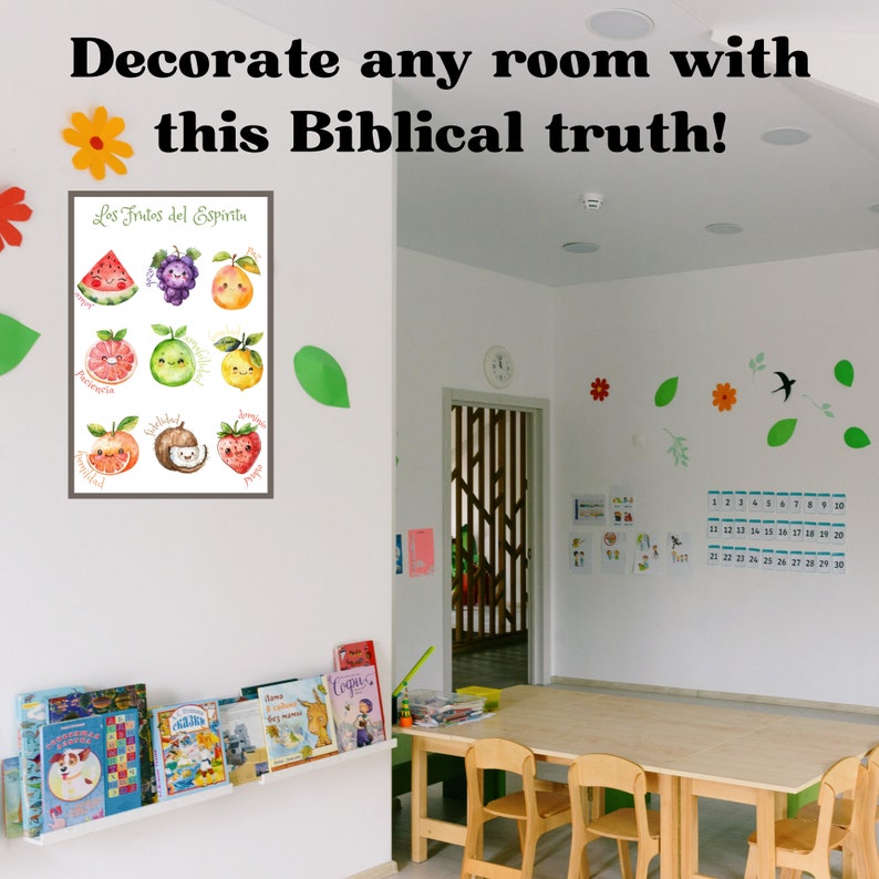 Los Frutos Del Espíritu Wall Decor, Fruit of the Spirit Art, Digital ...