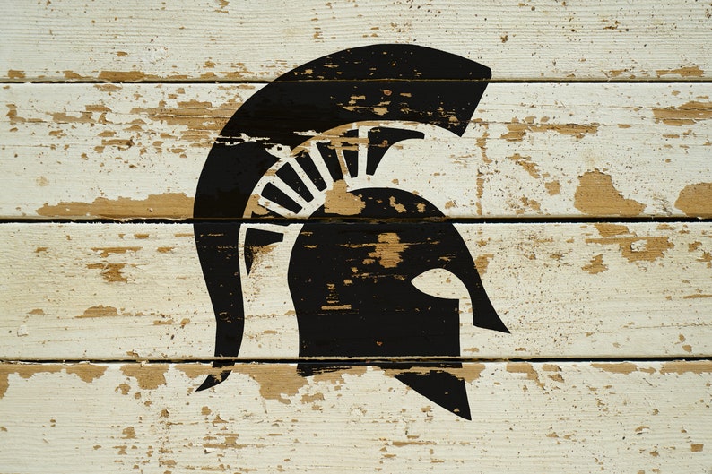 Spartan Helmet Stencil Michigan State 11 X 8.5 Reusable Template Crafty ...