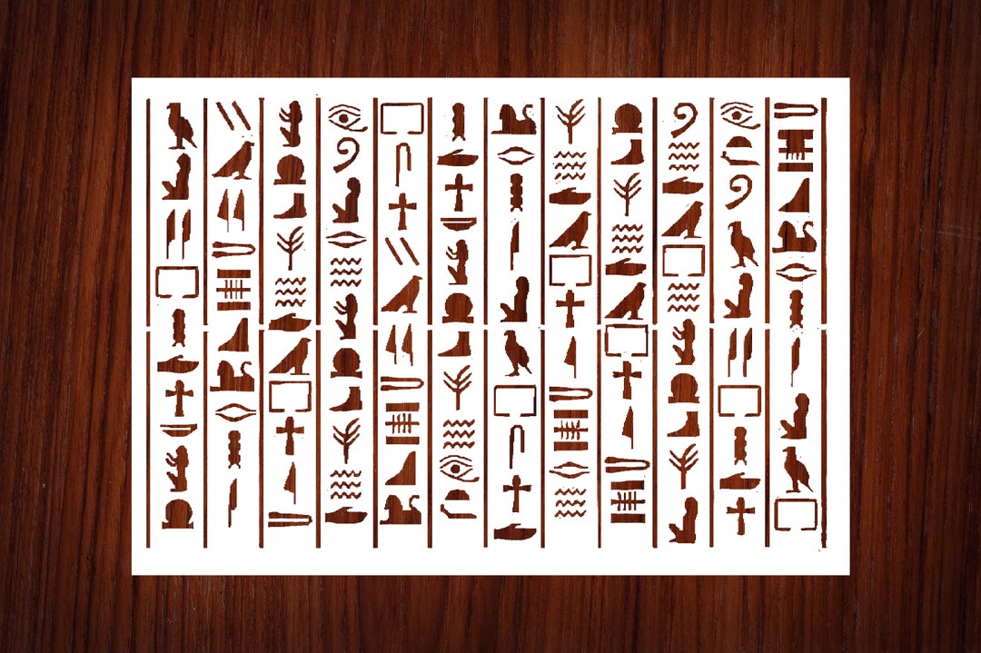 Egyptian Hieroglyphics Reusable Stencil Ancient Art Template for DIY ...