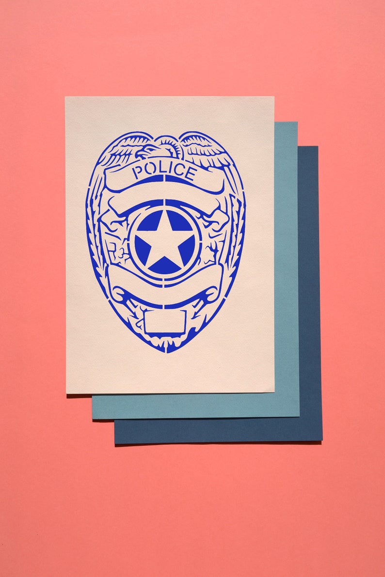 Stencil Police Badge Department 8.5 X 11 Reusable Flexible Clear ...