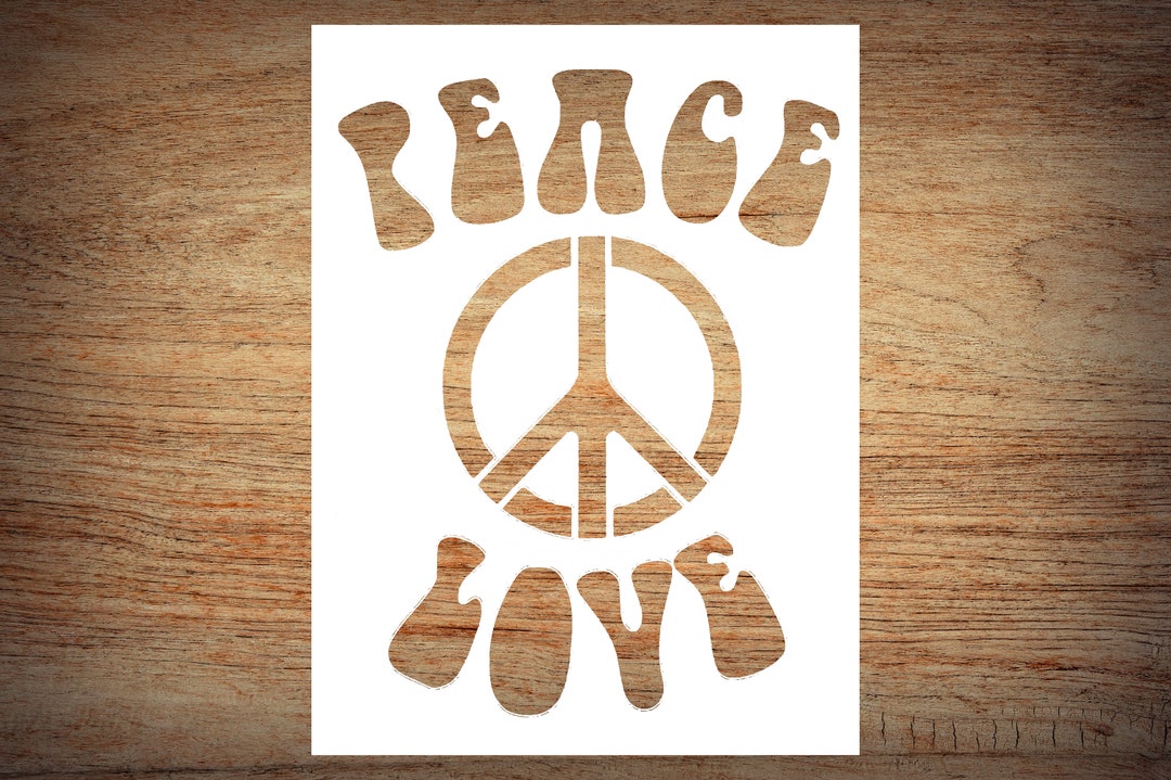 Magical Peace Sign Stencil 10mil Thickness, 8in X 10.5 Inches Durable ...