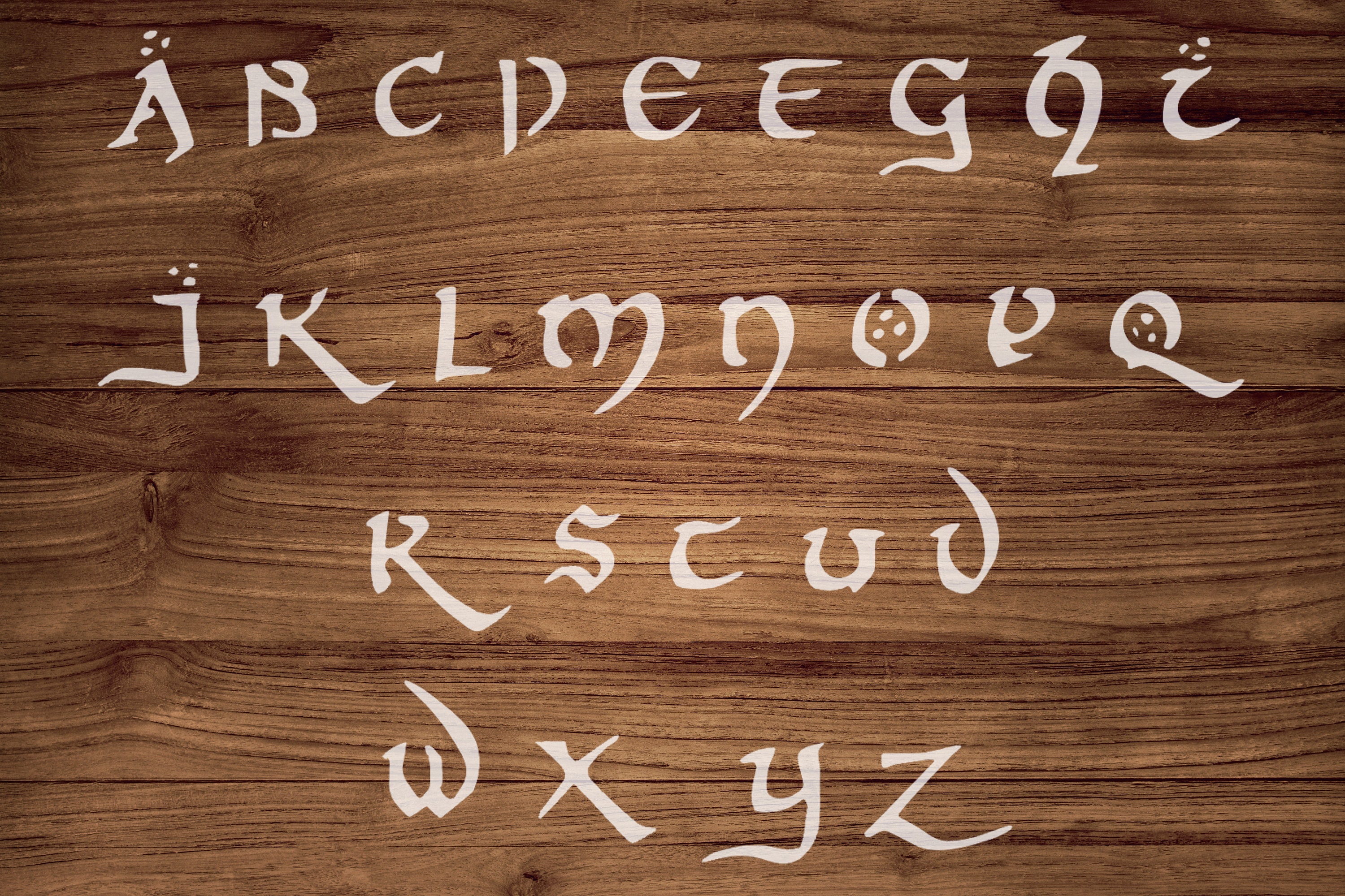 Elven Letters Stencil Set Tolkien-inspired Font 11 X 8.5 Inches Unique ...