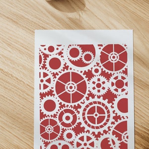 Steampunk Gears Stencil Reusable Template 8.5x11 Inches for DIY Crafts ...