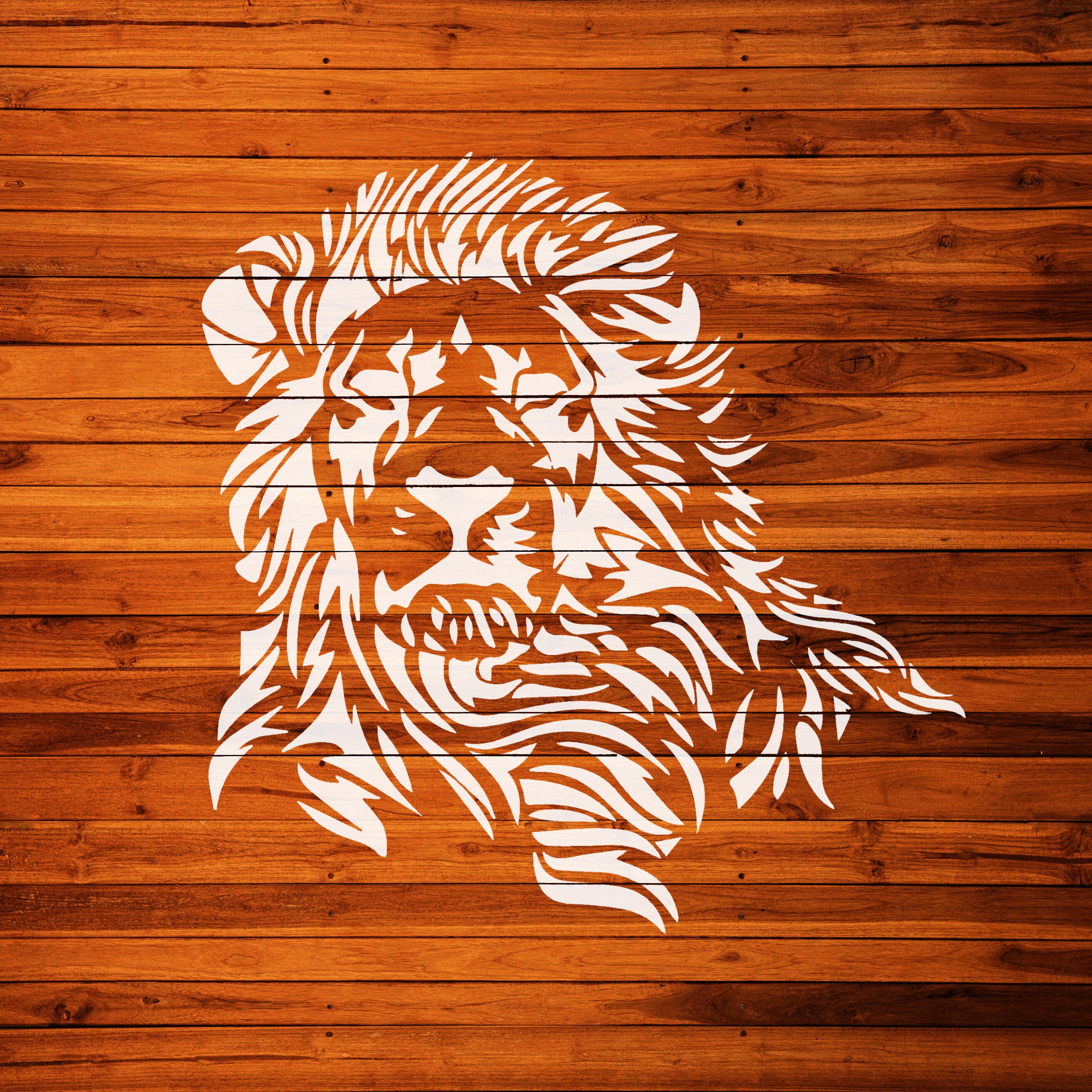 Lion Head Stencil Wildlife Art Template 10x10 Inch Reusable Stencils ...
