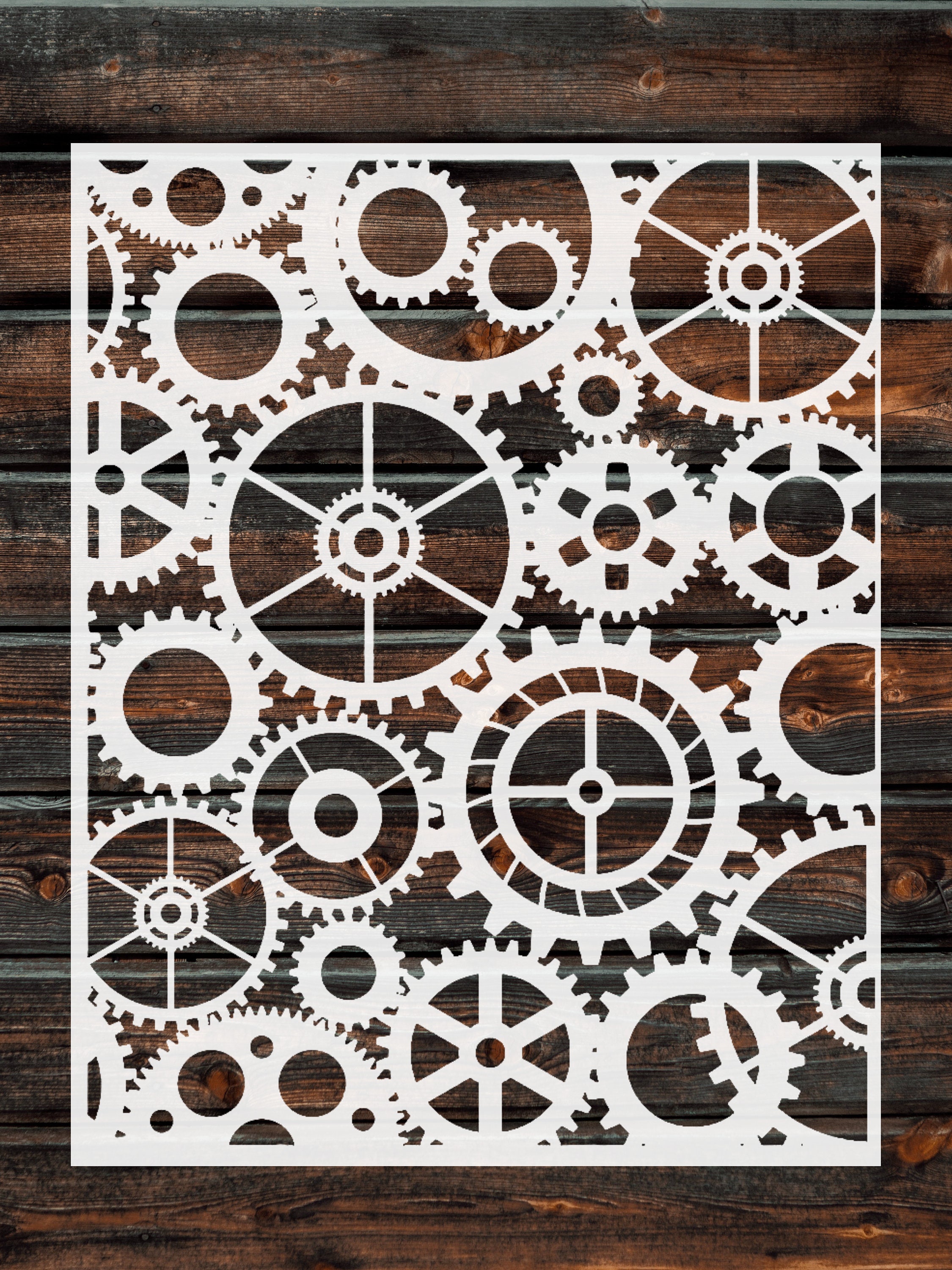 Steampunk Gears Stencil Reusable Template 8.5x11 Inches for DIY Crafts ...