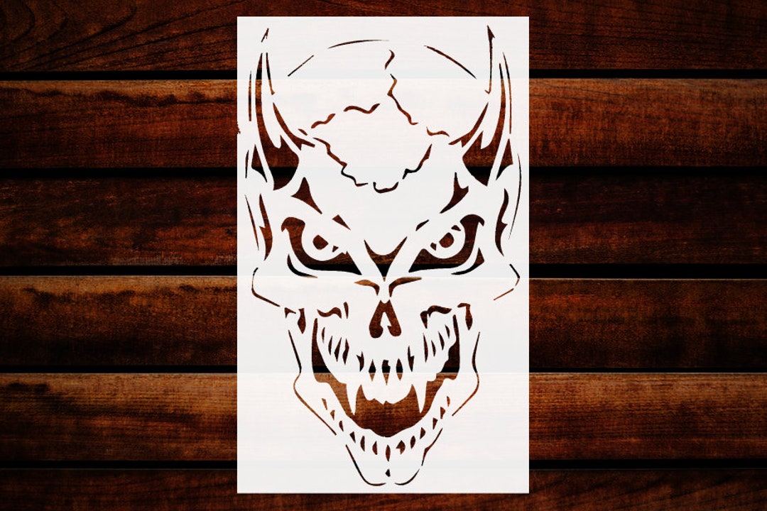 Demon Logo Stencil Kit Reusable Clear Plastic Stencils for Crafts & Airbrush Painting Crafters ...