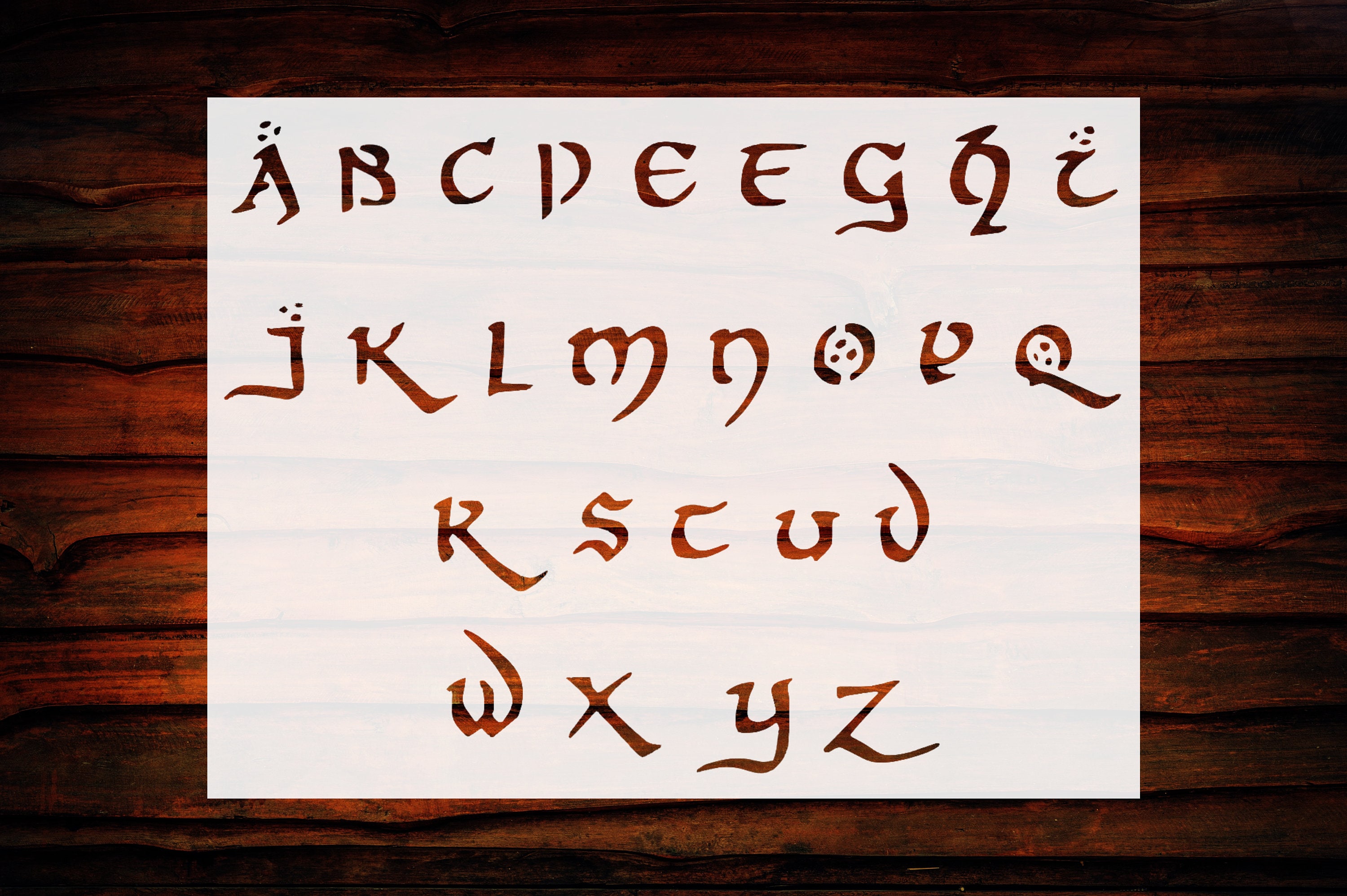 Elven Letters Stencil Set Tolkien-inspired Font 11 X 8.5 Inches Unique ...