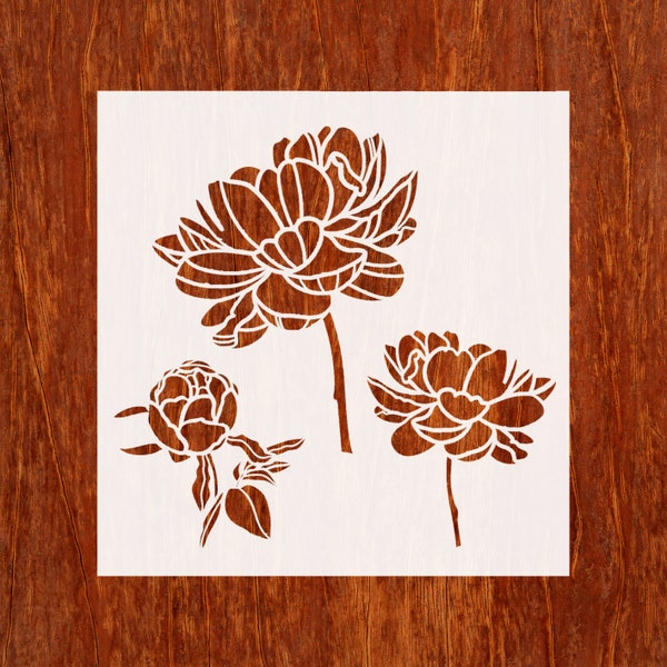 Peony Wall Stencil - Etsy