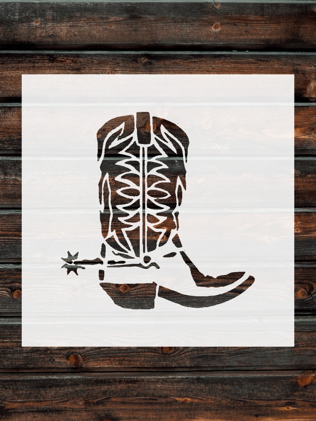 Reusable Cowboy Cowgirl Boot Stencil Flexible 6x6 Inches Mylar Crafts ...
