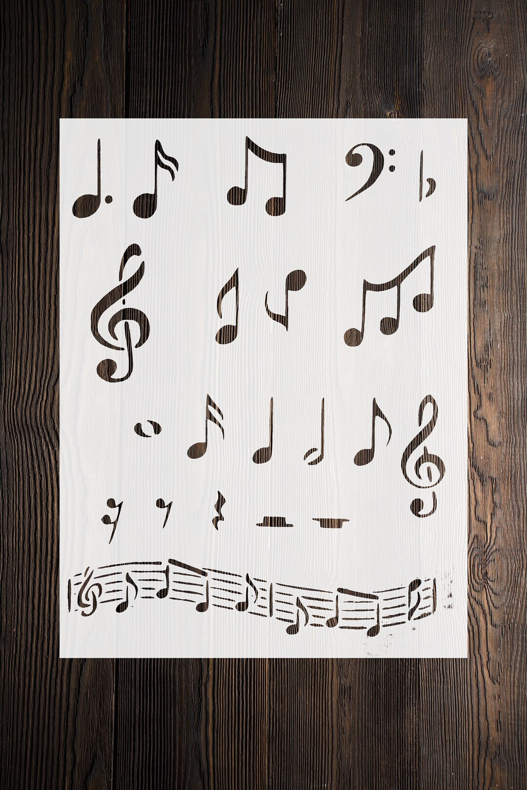 Sheet Music Notes Reusable Stencil Large 8.5x11 Inches for Artistic ...