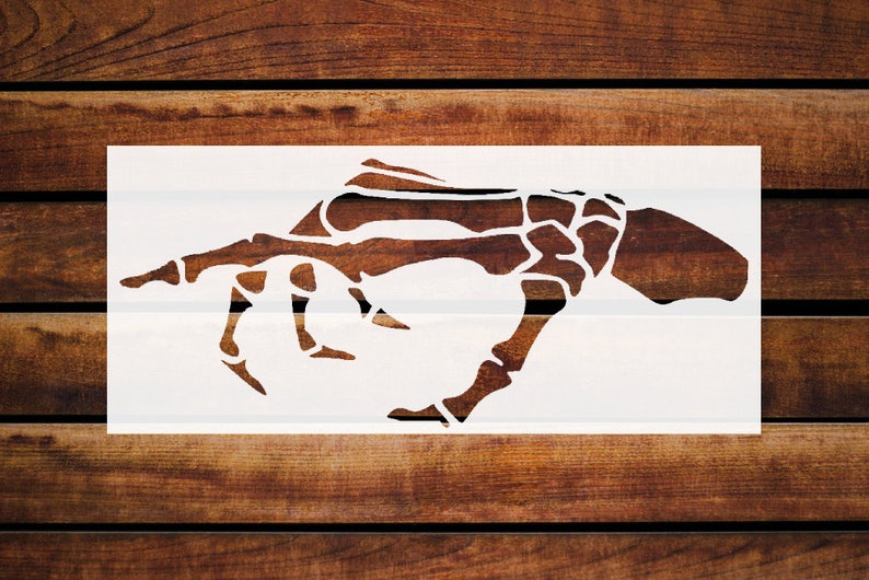 Skeleton Hand Stencil 5x11 Inch Custom Cut Reusable Drawing Template for Art Crafts Stencil Kit ...
