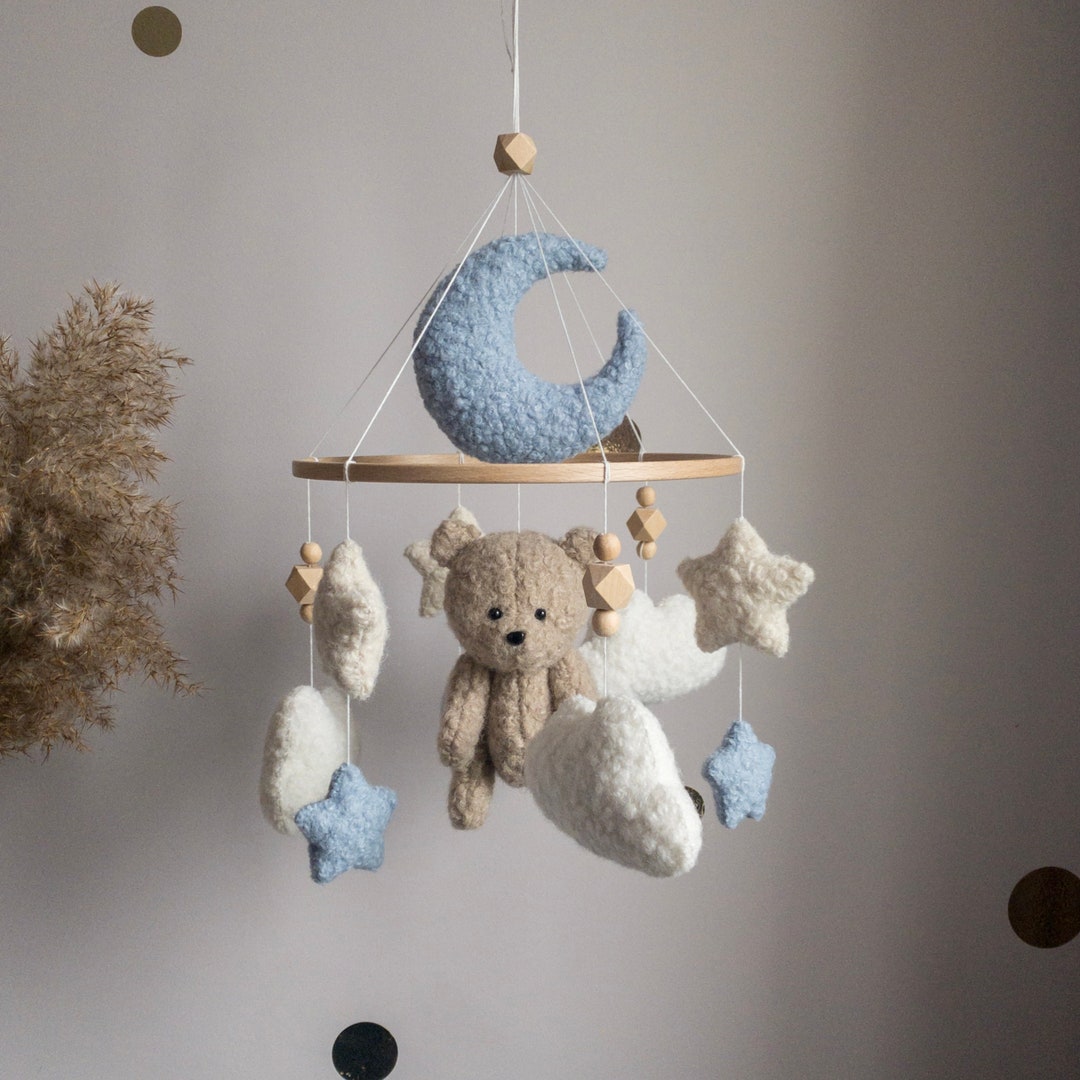 Boucle Baby Mobile, Neutral Gender Mobile, Baby Mobile Neutral, Teddy ...