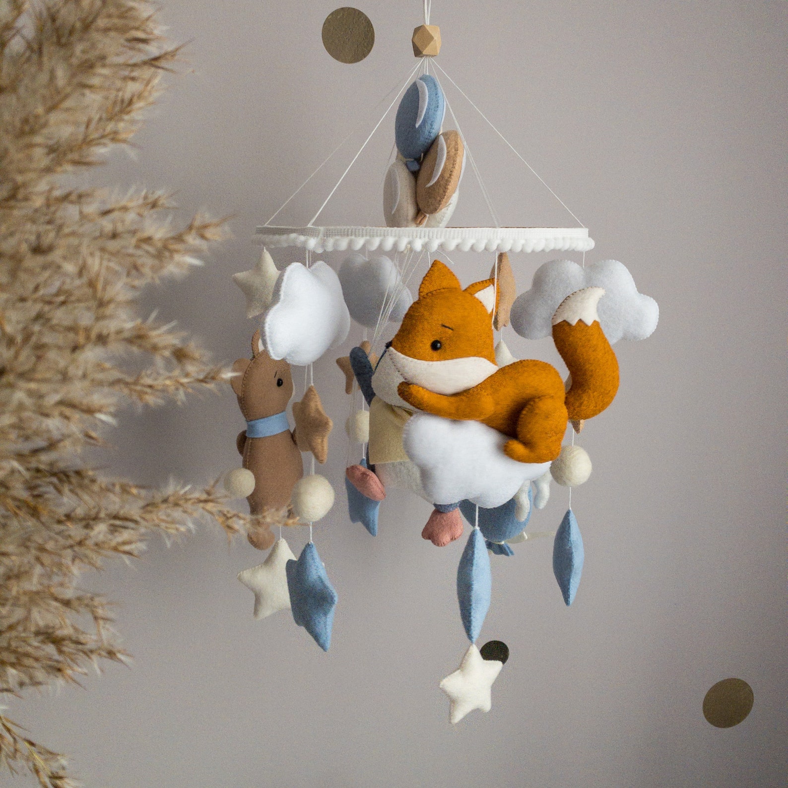 Unique Baby Mobile for Boy Baby Mobile Animals Baby Crib Mobile Blue ...