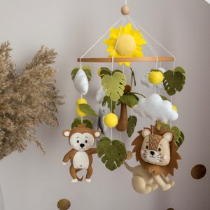 Safari Baby Mobile Boy Jungle Africa Animals Nursery Decor Monkey ...
