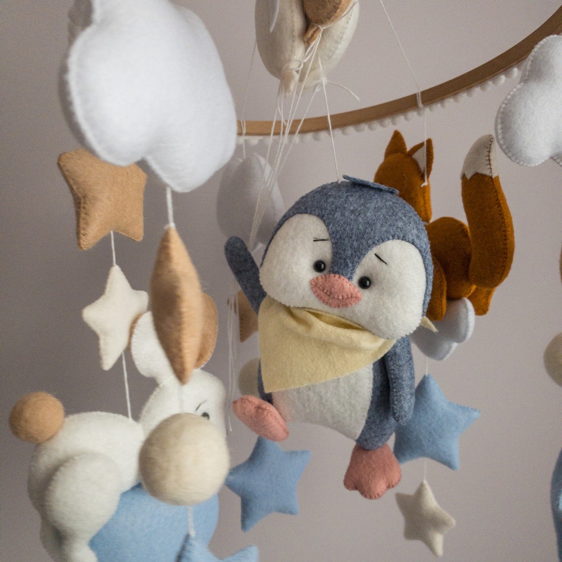 Unique Baby Mobile for Boy Baby Mobile Animals Baby Crib Mobile Blue ...