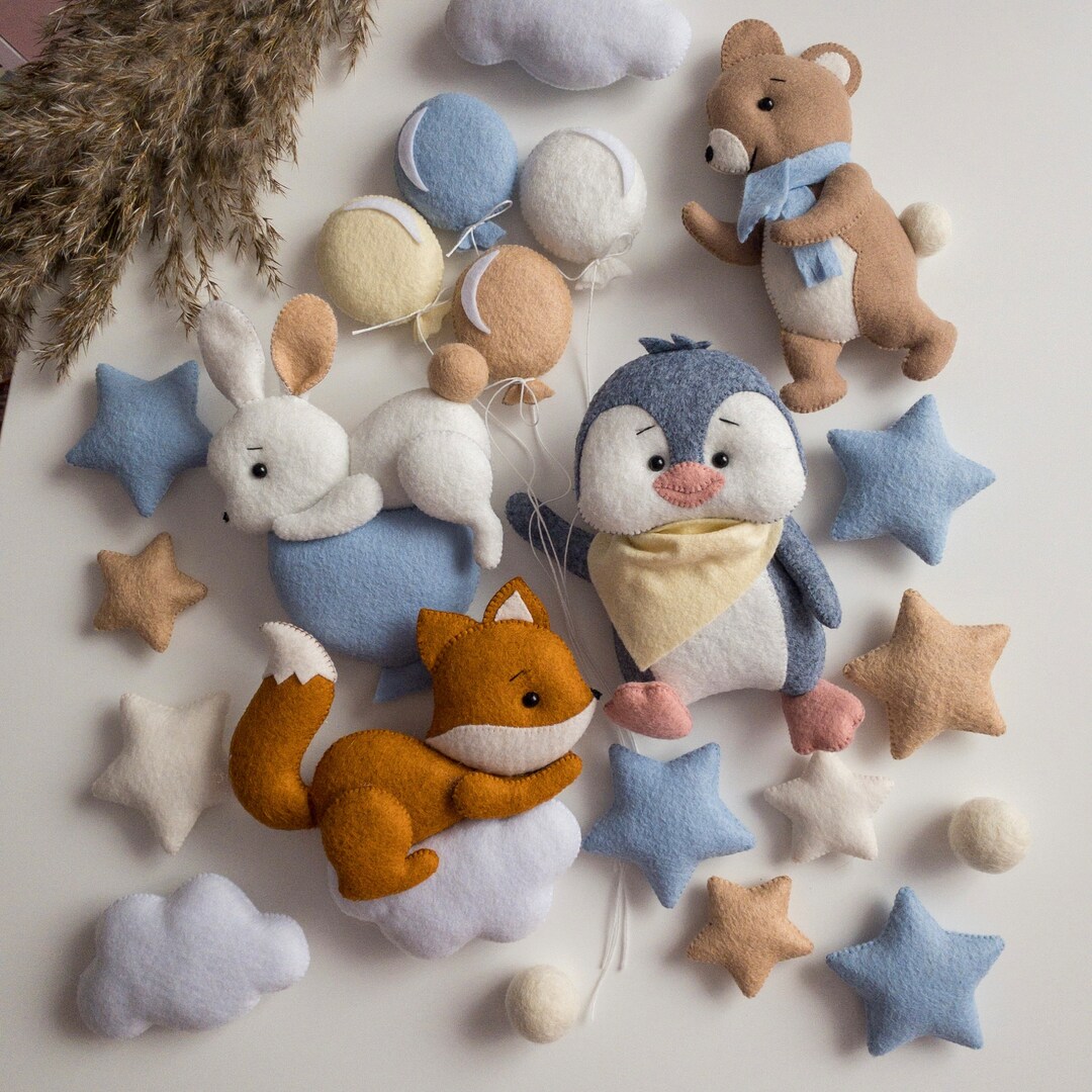 Unique Baby Mobile for Boy Baby Mobile Animals Baby Crib Mobile Blue ...
