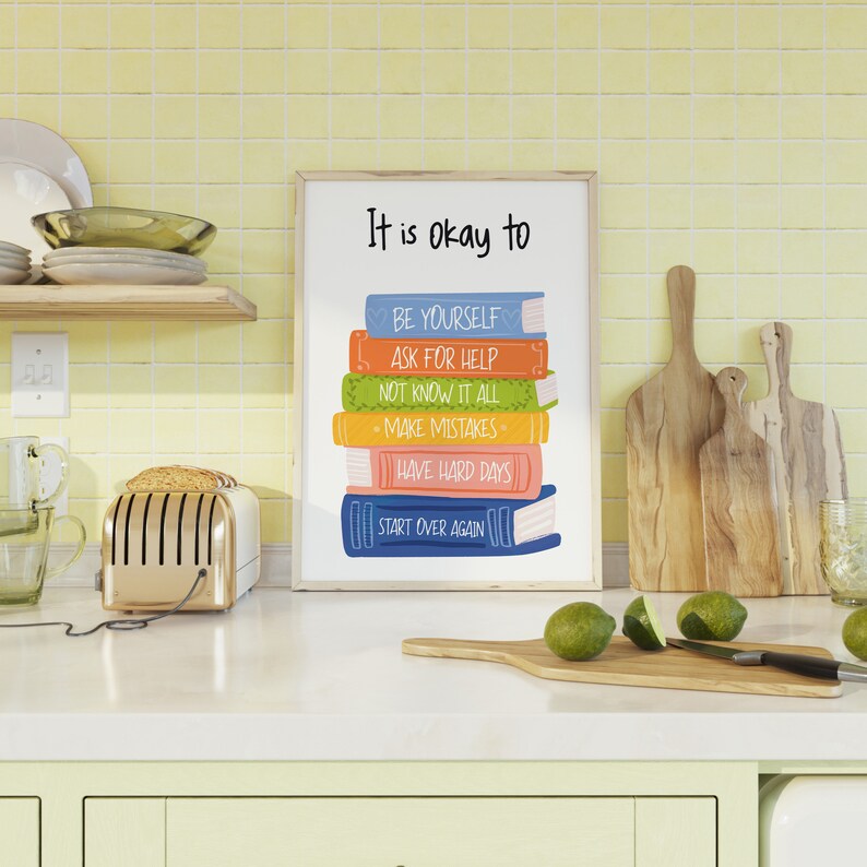 It's Okay to Be Yourself Poster, Motivational Kids Art, Classroom ...