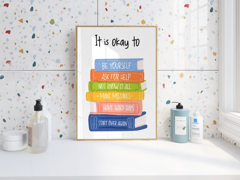 It's Okay to Be Yourself Poster, Motivational Kids Art, Classroom ...