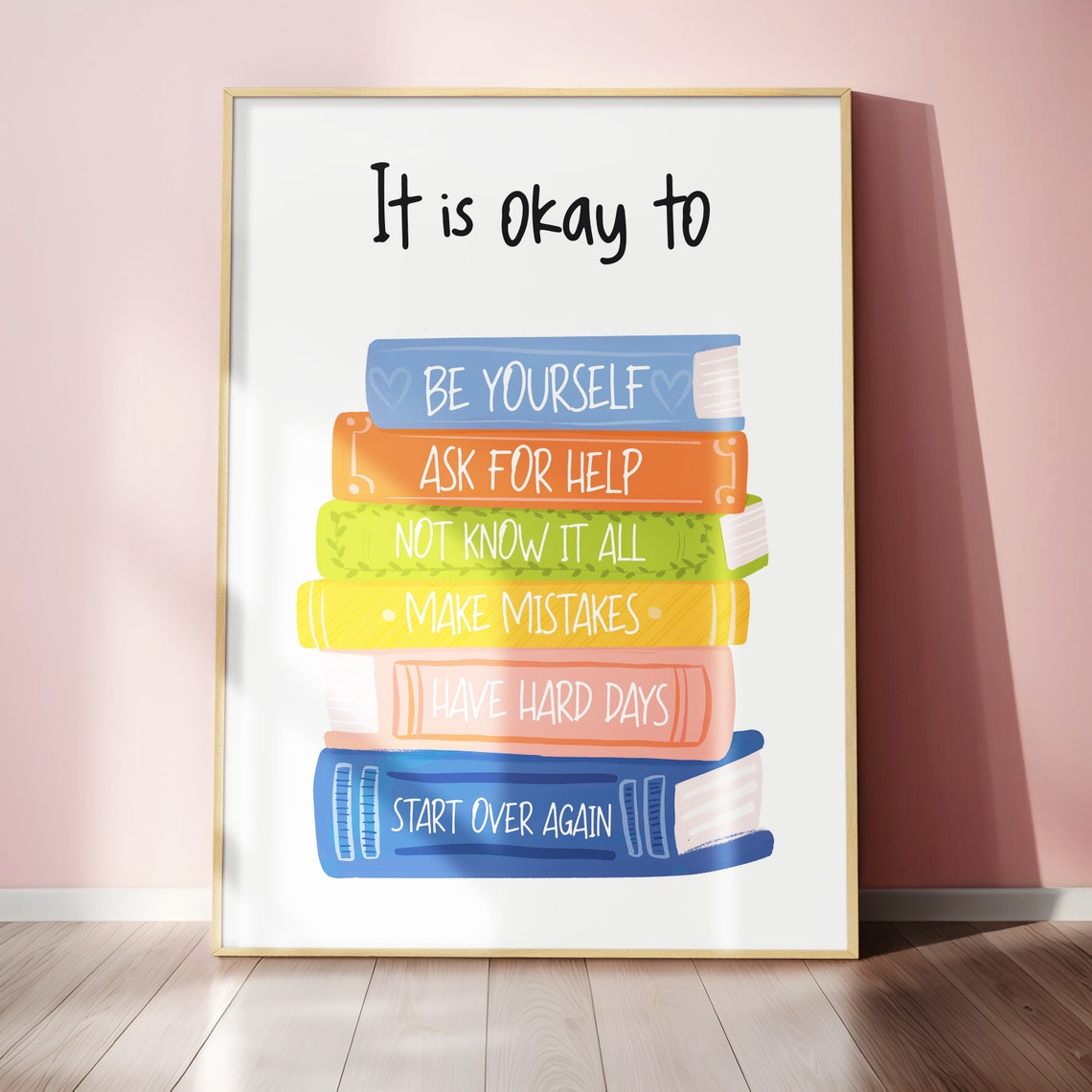 It's Okay to Be Yourself Poster, Motivational Kids Art, Classroom ...