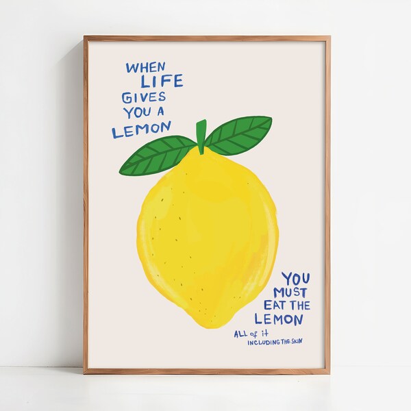 Lemon Print - Etsy