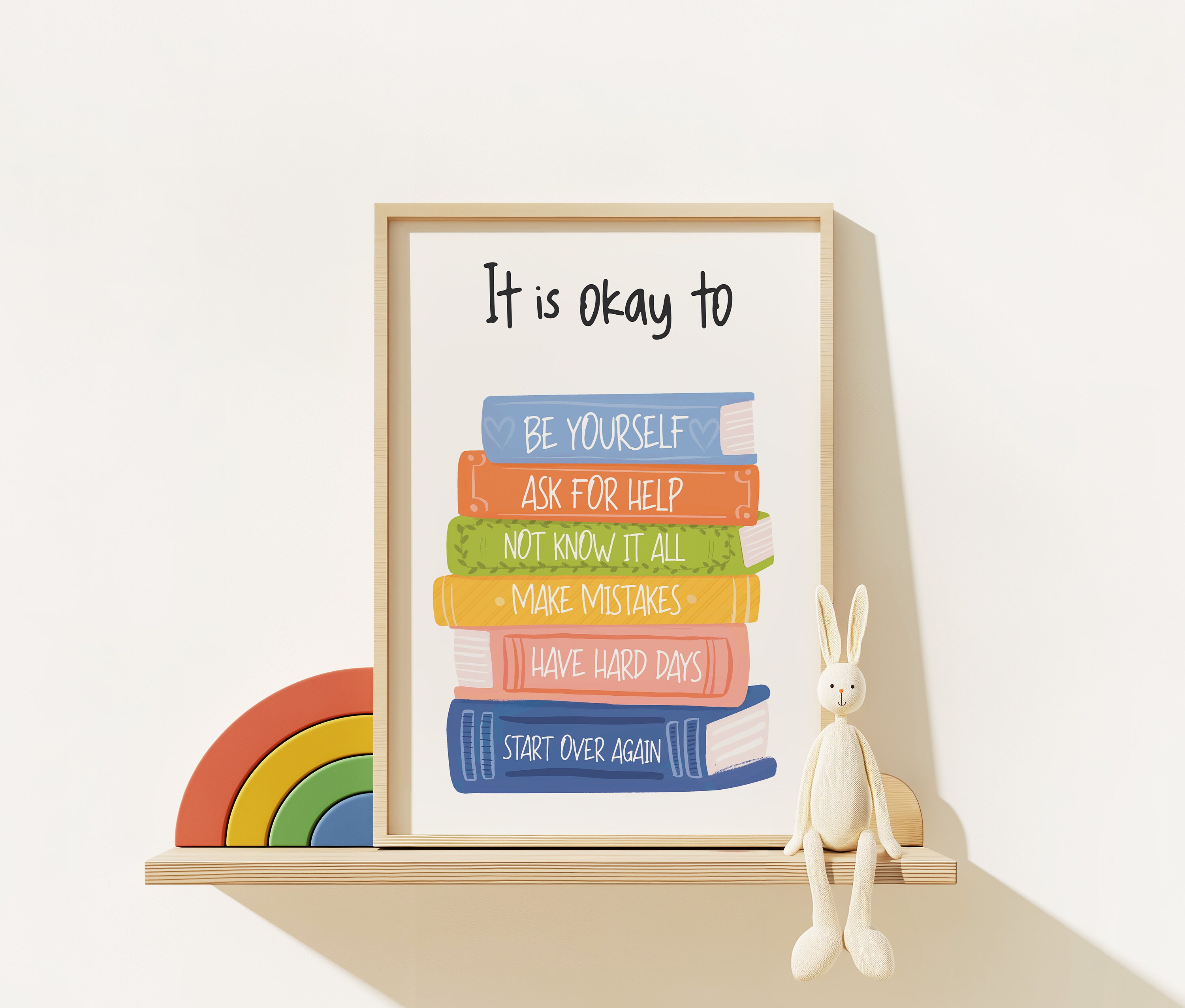 It's Okay to Be Yourself Poster, Motivational Kids Art, Classroom ...