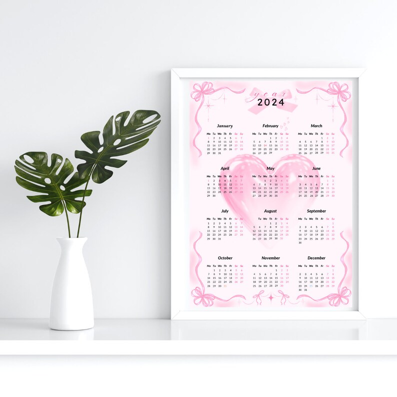 Coquette 2024 Calendar Freebie To-do List Plan With These - Etsy