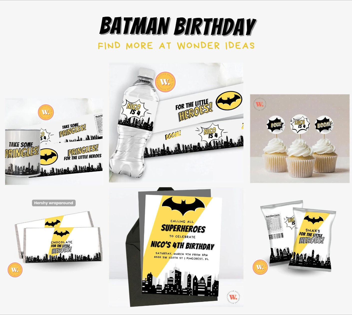 Batman Birthday Party Invitation Canva Editable Template Instant ...