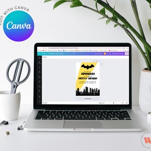 Batman Birthday Party Invitation Canva Editable Template Instant ...