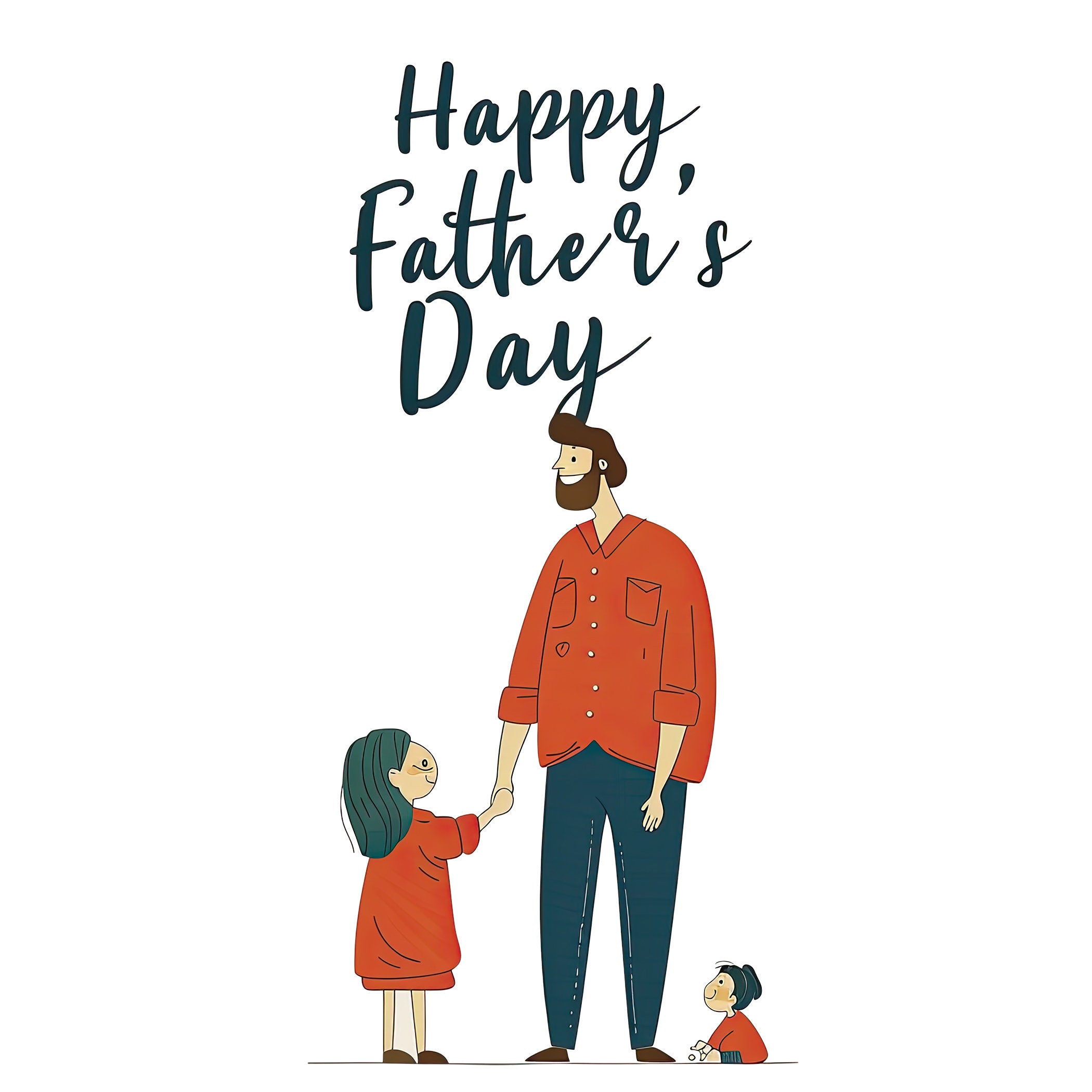Father’s Day Digital Artwork Featuring a Heartwarming Hand-drawn ...