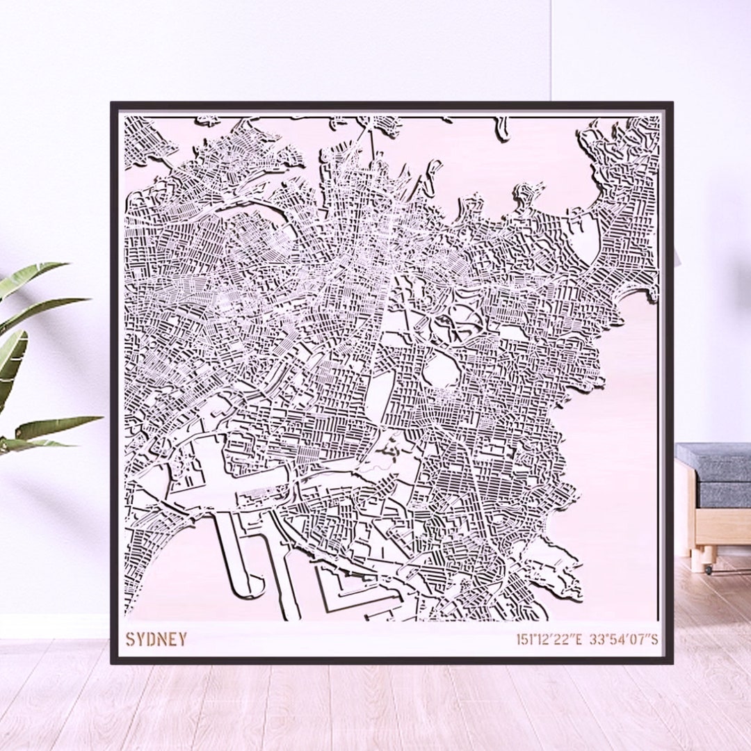 Wooden City Map Wooden Wood Carving Personalized Decorative - Etsy