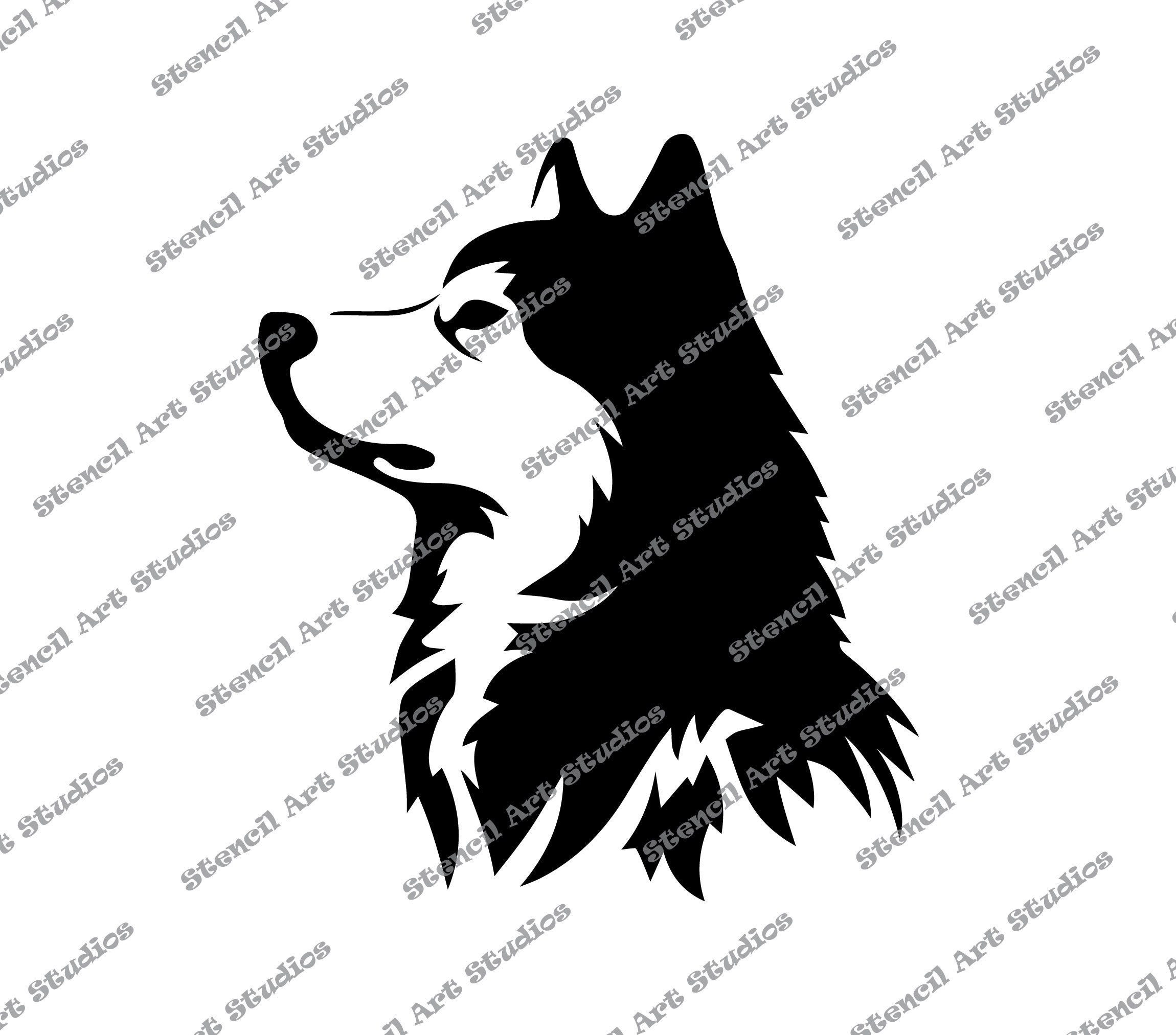 Husky Stencil SVG Digital Laser Cut File Wall Art Spray - Etsy