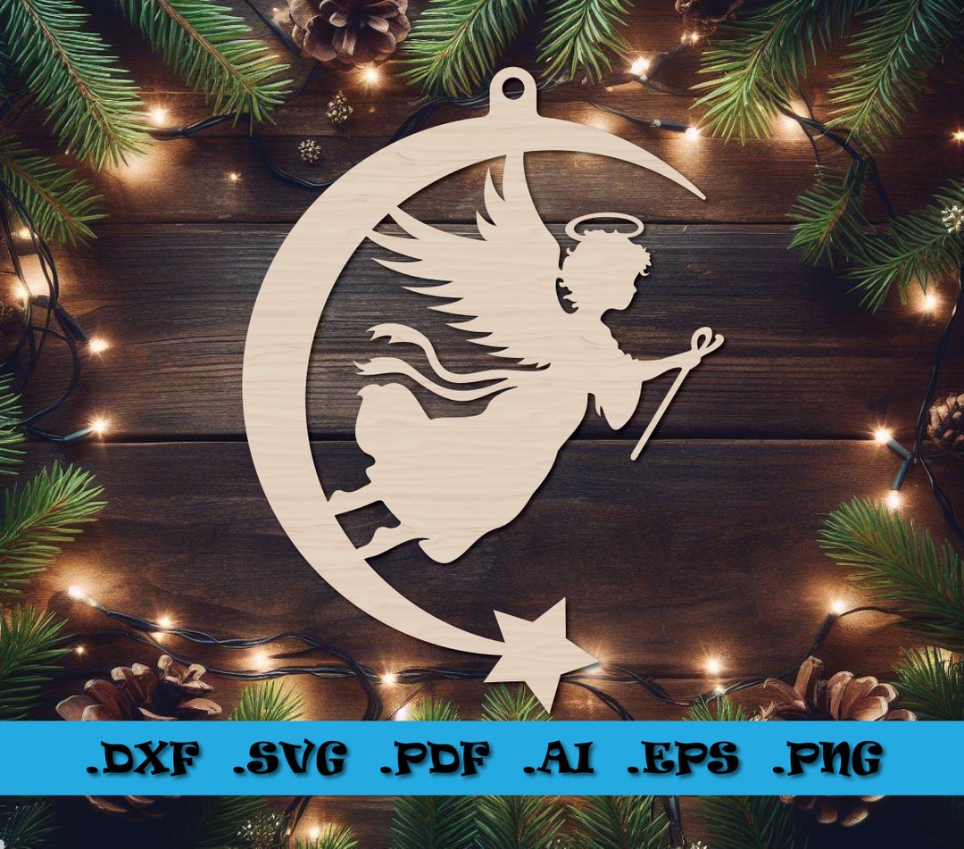 Christmas Angel Bauble SVG, Digital Laser Cut File, Editable Instant ...