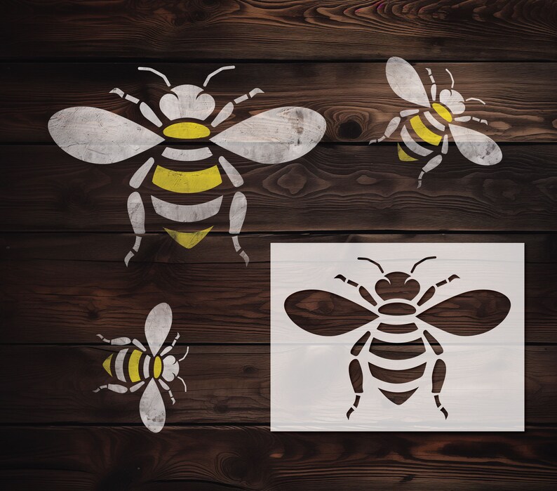 Bee Stencil SVG, Digital Cut File, Wall Art, Spray Paint Pattern, Cricut, Glowforge, Eps, Svg ...